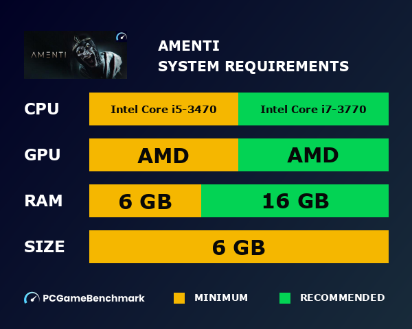 Amenti system requirements - PCGameBenchmark