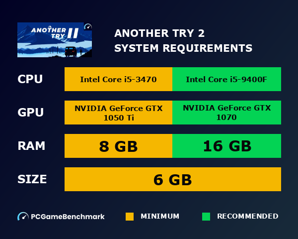 Another Try 2 system requirements - PCGameBenchmark