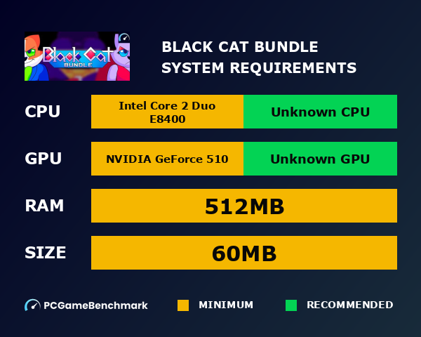 Black Cat Bundle system requirements - PCGameBenchmark