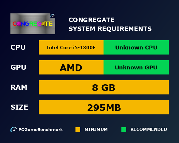 CONGREGATE system requirements - PCGameBenchmark