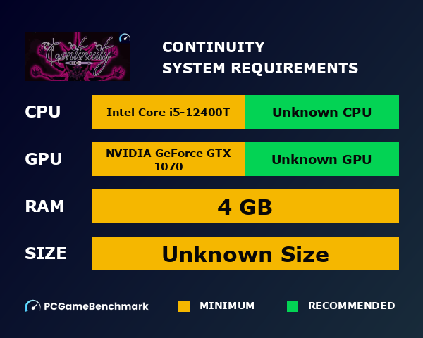Continuity system requirements - PCGameBenchmark