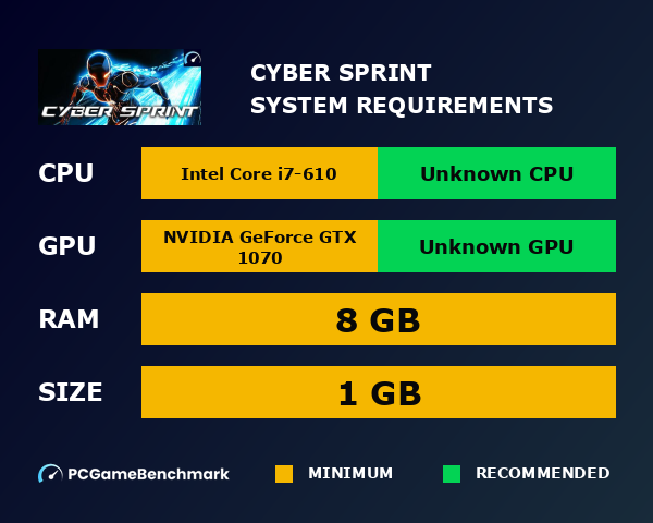 Cyber Sprint system requirements - PCGameBenchmark