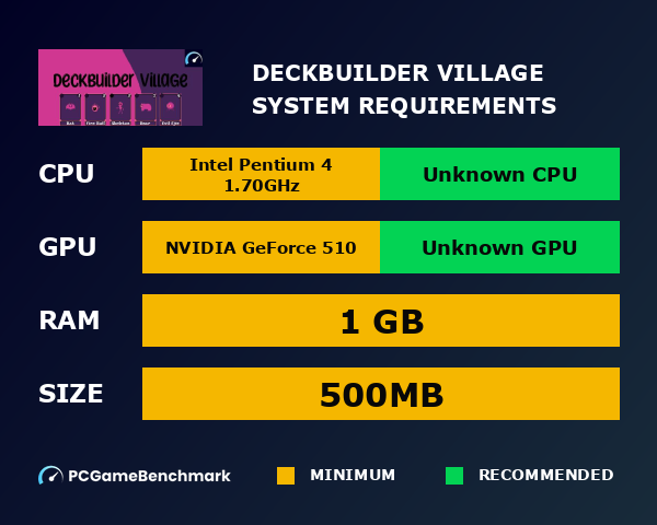 DeckBuilder Village system requirements - PCGameBenchmark