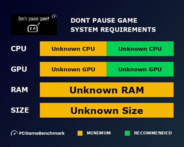 Don't pause game! - PCGameBenchmark