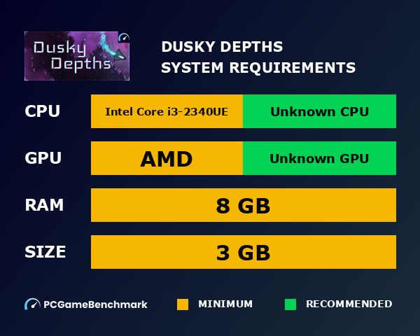 Dusky Depths system requirements - PCGameBenchmark