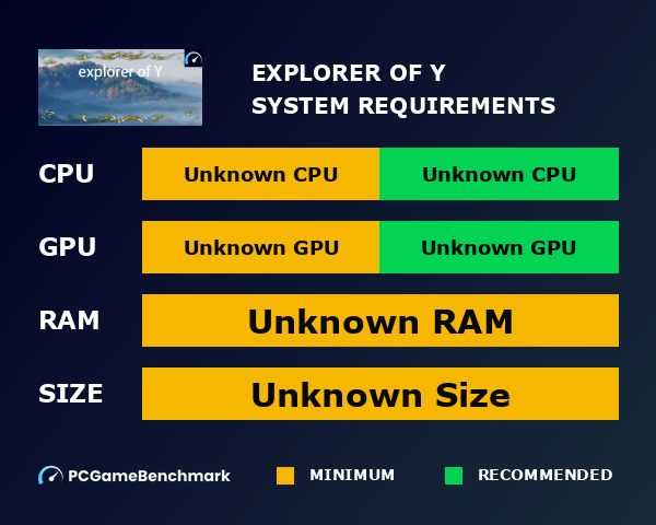 explorer of Y - PCGameBenchmark