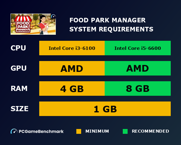 Food Park Manager system requirements - PCGameBenchmark