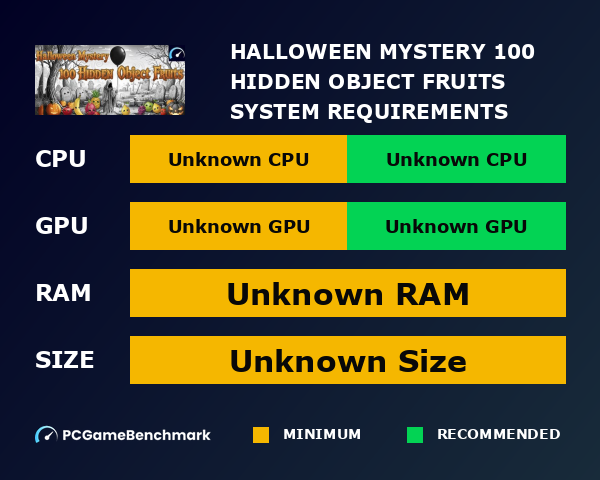 Halloween Mystery: 100 Hidden Object Fruits - PCGameBenchmark