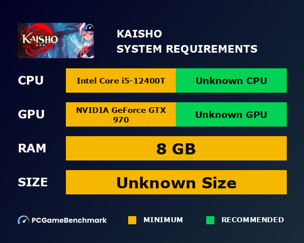 KAISHO system requirements - PCGameBenchmark