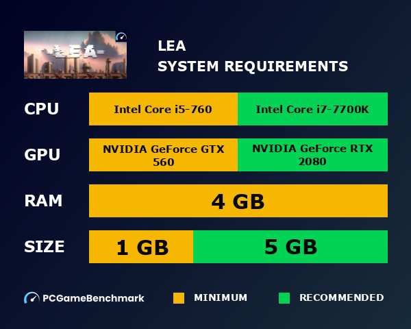 Lea system requirements - PCGameBenchmark