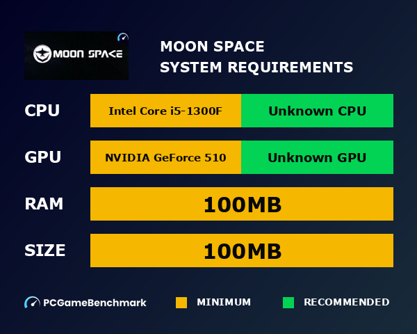 Moon Space system requirements - PCGameBenchmark