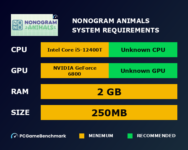 Nonogram Animals system requirements - PCGameBenchmark