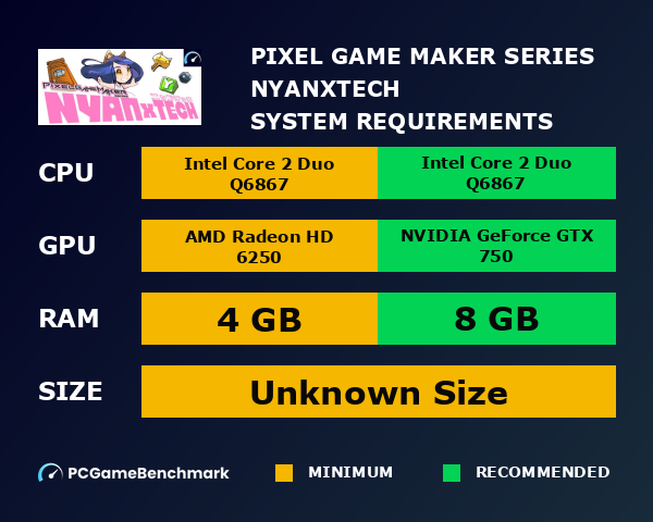 Pixel Game Maker Series NYANxTECH system requirements - PCGameBenchmark