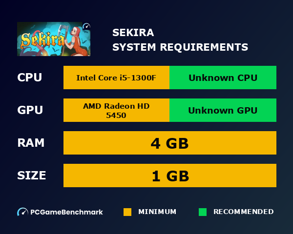 Sekira system requirements - PCGameBenchmark