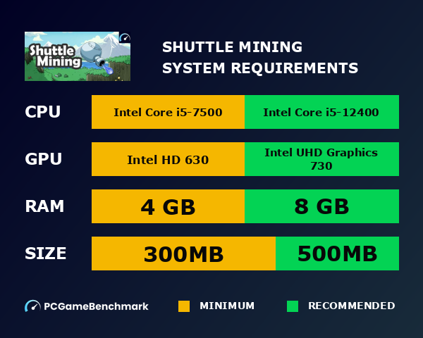 Shuttle Mining system requirements - PCGameBenchmark