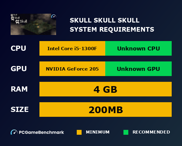 Skull Skull Skull system requirements - PCGameBenchmark