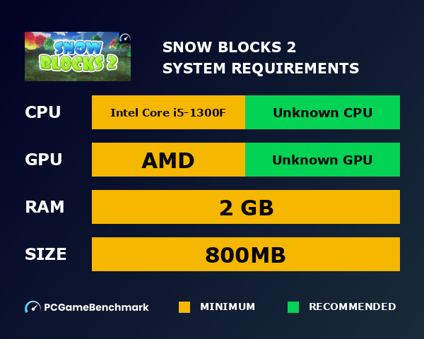 Snow Blocks 2 system requirements - PCGameBenchmark