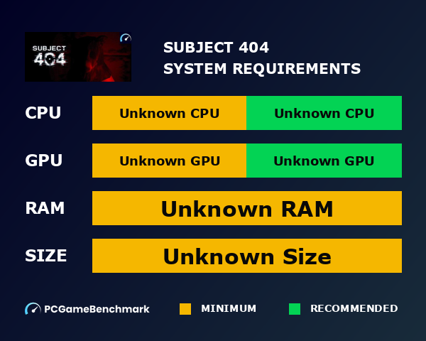 SUBJECT 404 - PCGameBenchmark