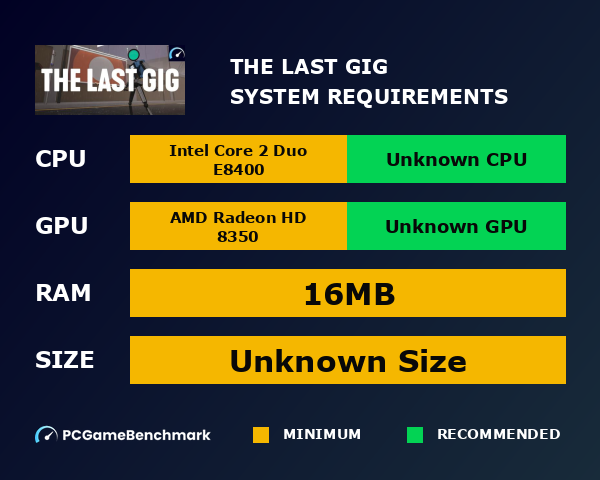 The Last Gig system requirements - PCGameBenchmark