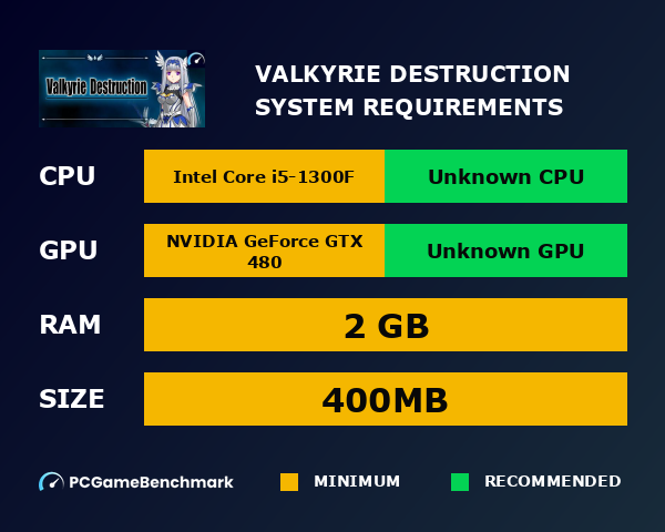 Valkyrie Destruction system requirements - PCGameBenchmark