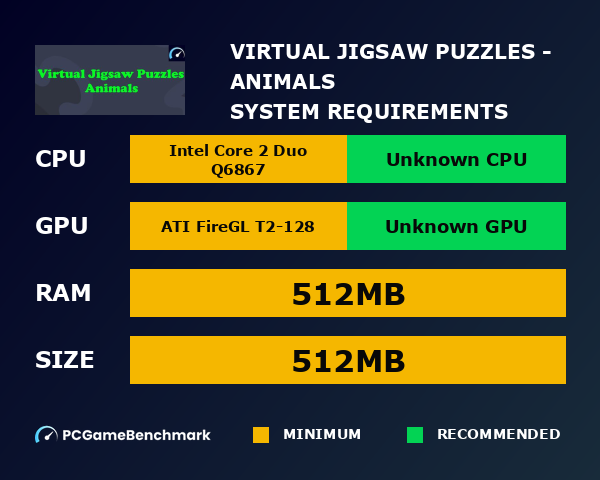 Virtual Jigsaw Puzzles - Animals system requirements - PCGameBenchmark
