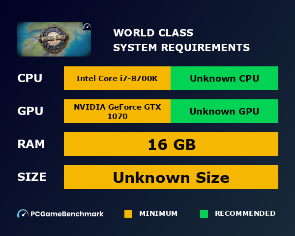 World Class system requirements - PCGameBenchmark